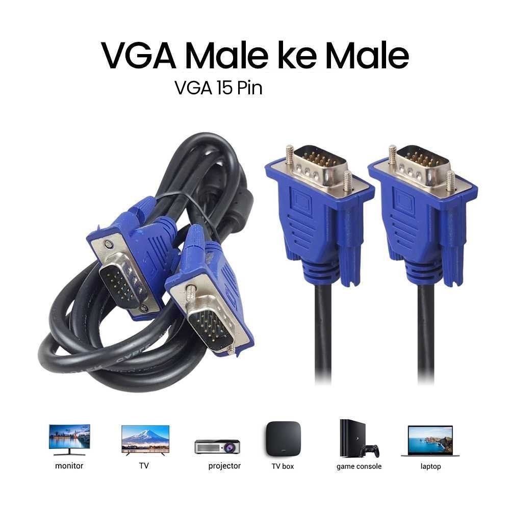 15 Pin Male to Male VGA Cable [NYS1] | Shopee Malaysia