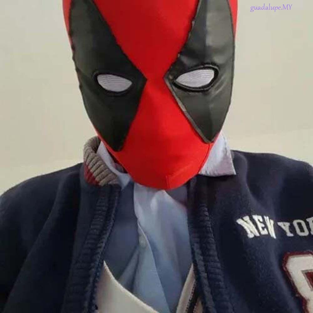 GUADALUPE Deadpool Headgear, Black Red Halloween Deadpool Cosplay ...