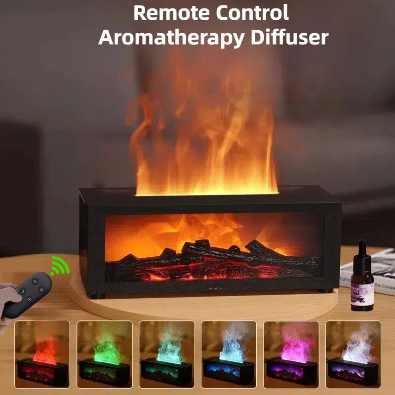 New Fireplace Essential Oil Aroma Diffuser Flame Air Humidifier ...