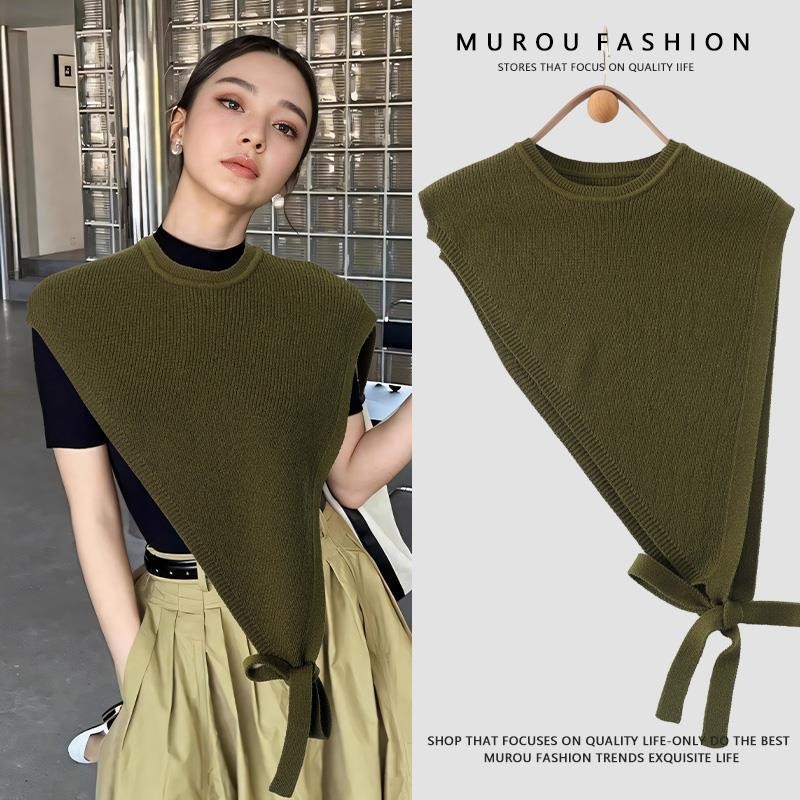 Design Korean Version Split Knitted Shawl Triangle Streamer Beveled ...