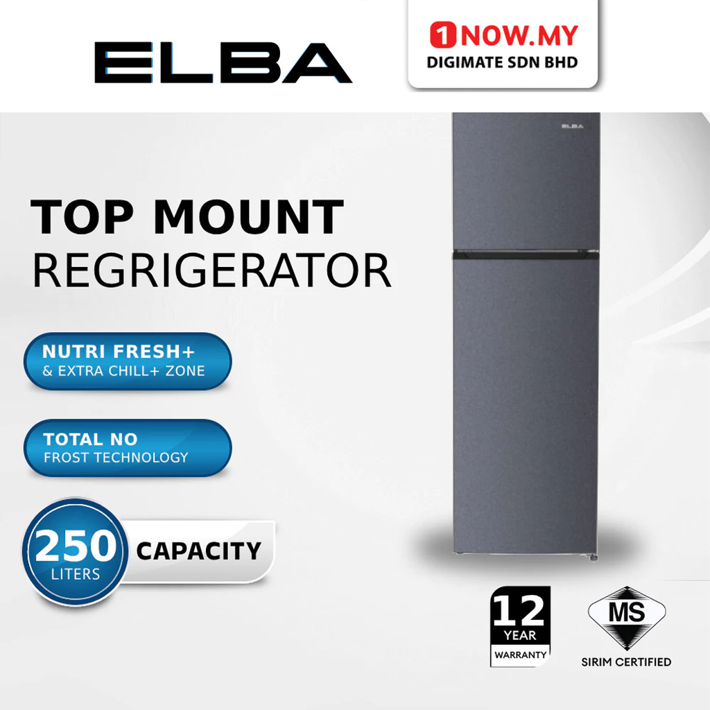 ELBA 250L VERZINO Dual Inverter Top Mount Refrigerator ER-Q2557IN(GR ...