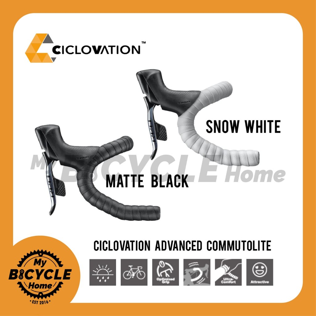CICLOVATION ADVANCED BAR TAPE 3.5MM COMMUTOLITE MATT BLACK / SNOW WHITE | Shopee Malaysia