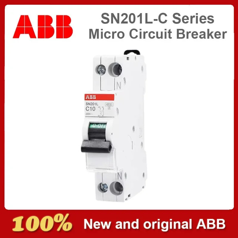 Original ABB Miniature Circuit Breaker SN201L Series C Type 1P+N 6A 10A 16A 20A 25A 32A | Shopee ...