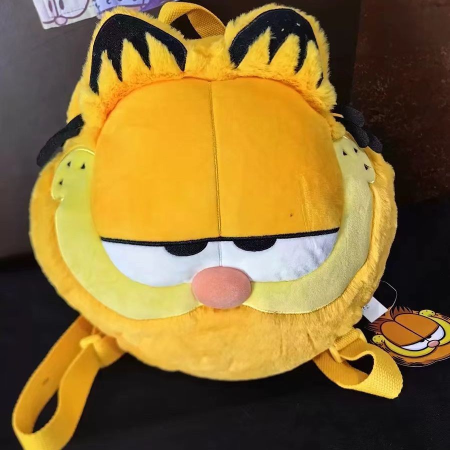 Garfield Cartoon Cute Plush Backpack Figure One Shoulder Orange Cat ...