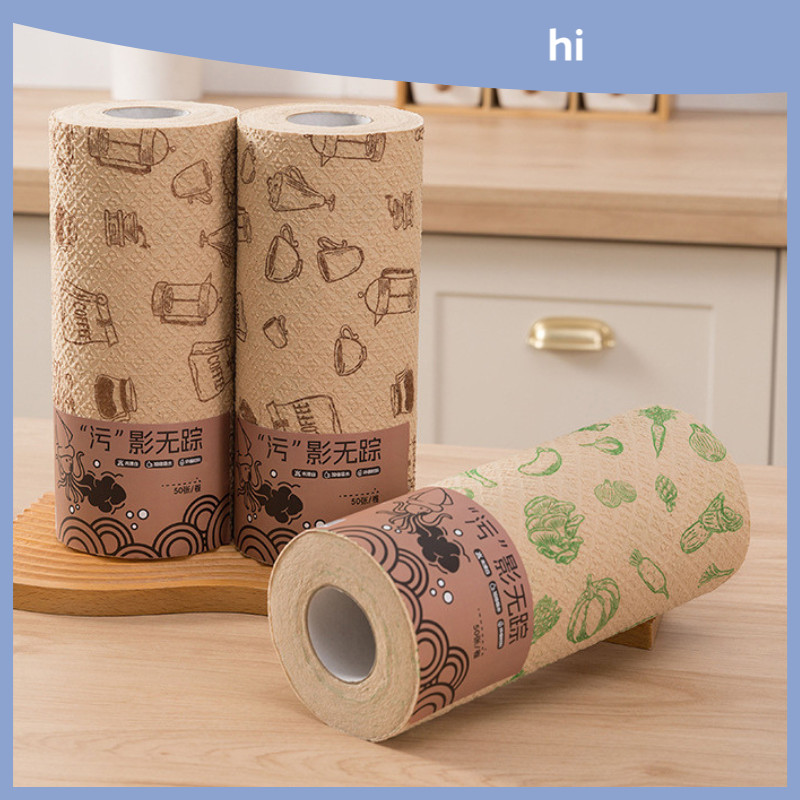 HI HOMES Wood Pulp Disposable Lazy Cloth For Both Dry And Wet Cleaning ...