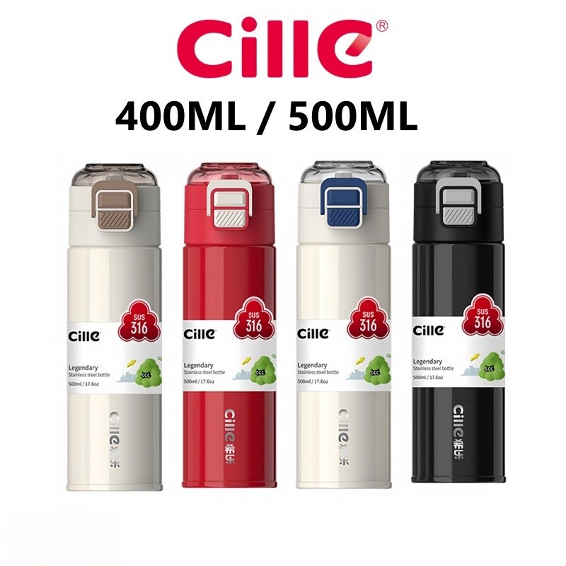Cille 316 Stainless Steel Drink Flask Tumbler Air Bottle Tahan Panas XB ...