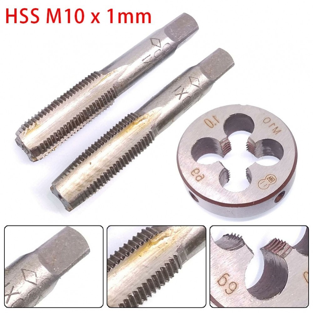 Heavy Duty HSS M10 x 1mm Taper and Plug Tap with M10 x 1mm Die for ...