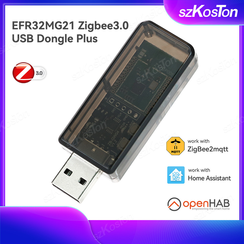 Zigbee 3.0 USB Dongle Plus EFR32MG21 Universal Open Source Hub Gateway Works with Home Assistant ...