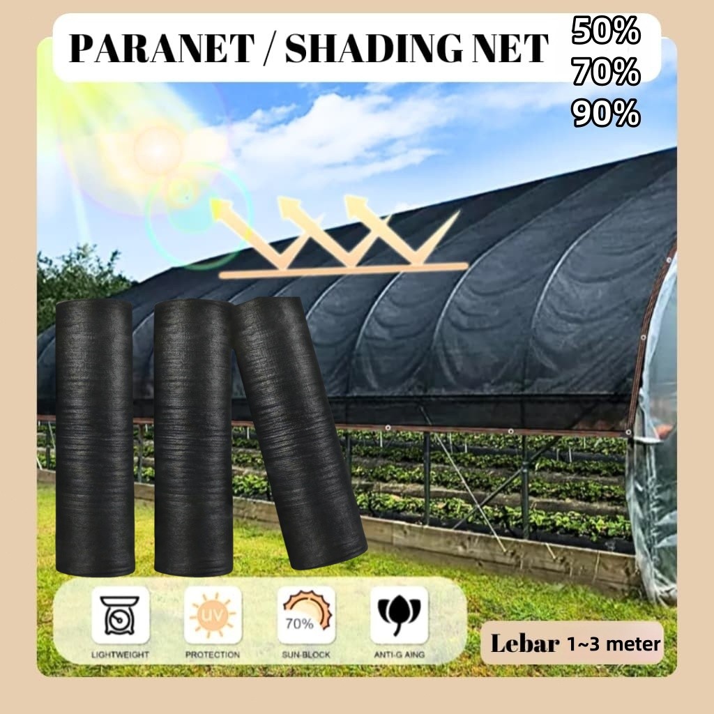 Black Sun Shade 50% 70% 90%Orchid Net Jaring Hitam Kebun Garden UV ...