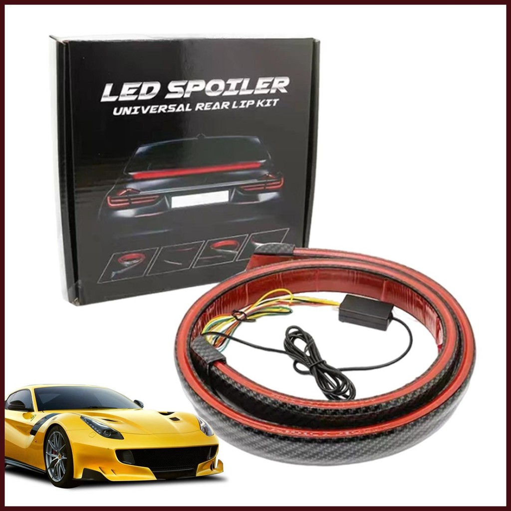 Spoiler Brake Light LED Strip Light For Cars Easy Installation Carbon ...