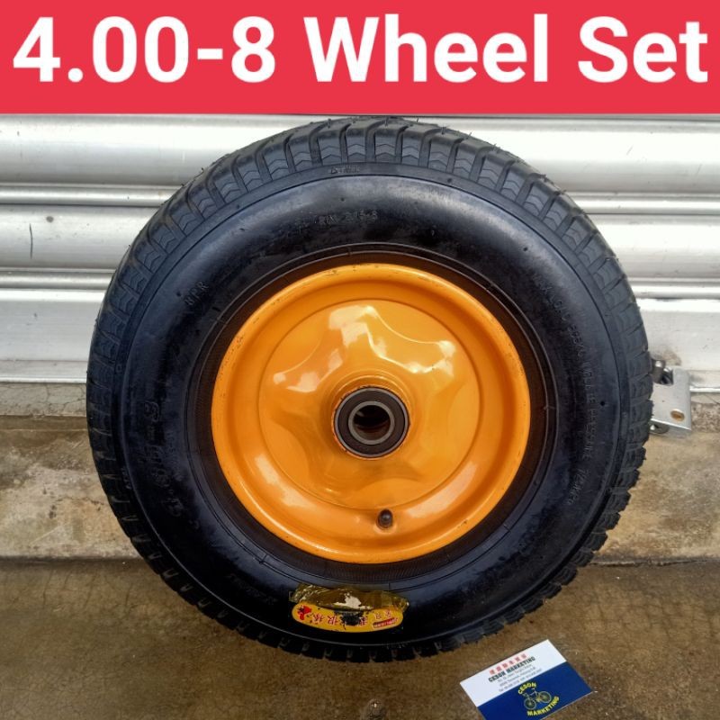 Complete Tyre Tube Rim Wheel Barrow 4.00-8 Trolley Wheel Bucket Car ...