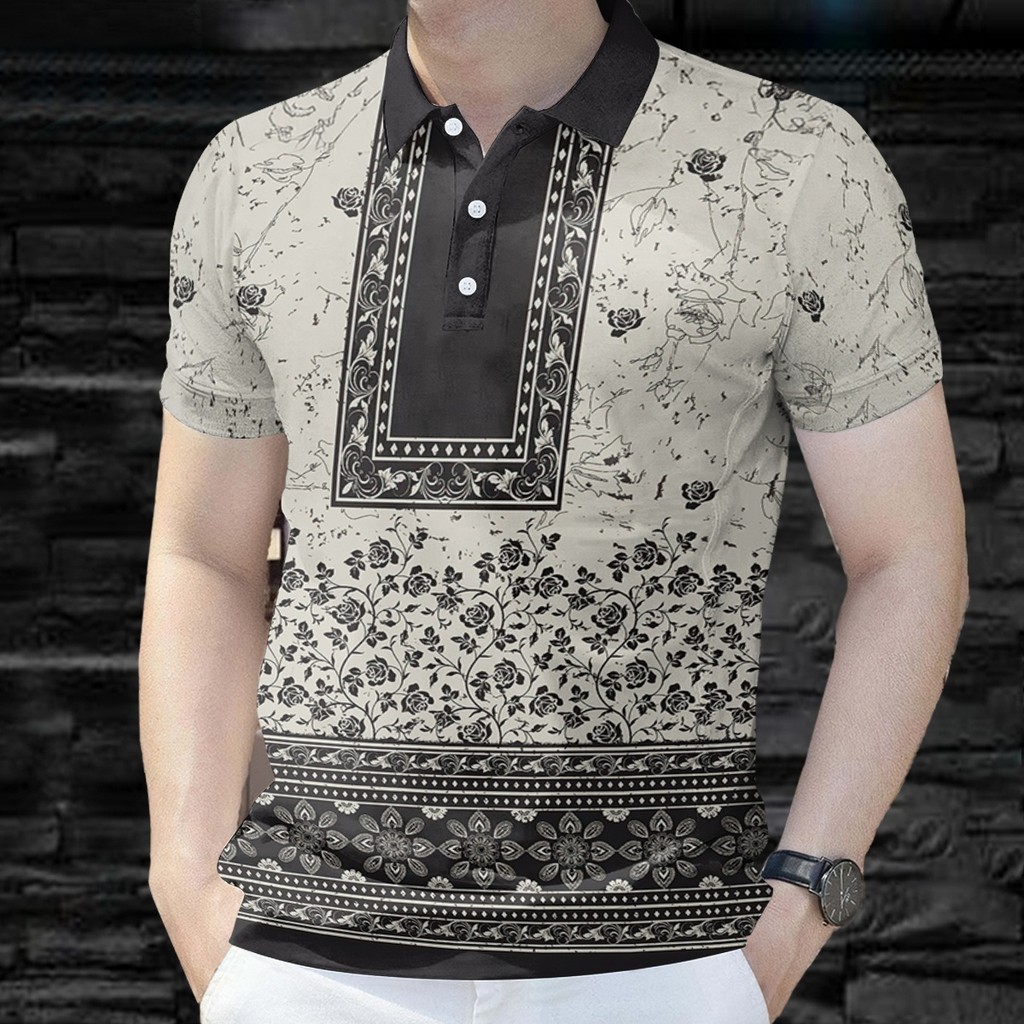 2025 Polo Barong for Men Formal Philippine Ethnic Polo Shirts for Men ...