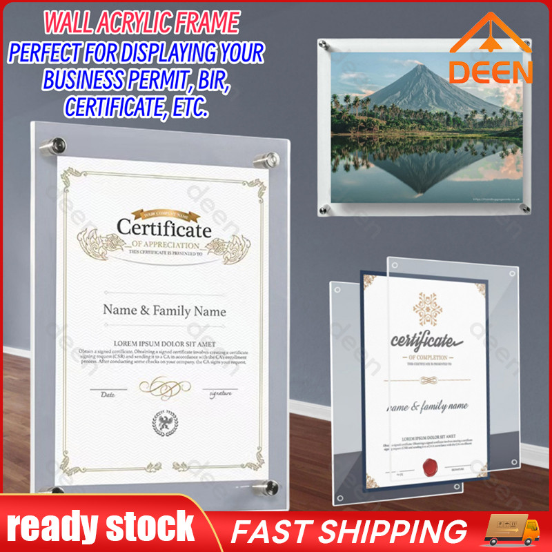 A4 A3 SIZE WALL ACRYLIC FRAME Acrylic Photo Frame Acrylic Display Stand ...