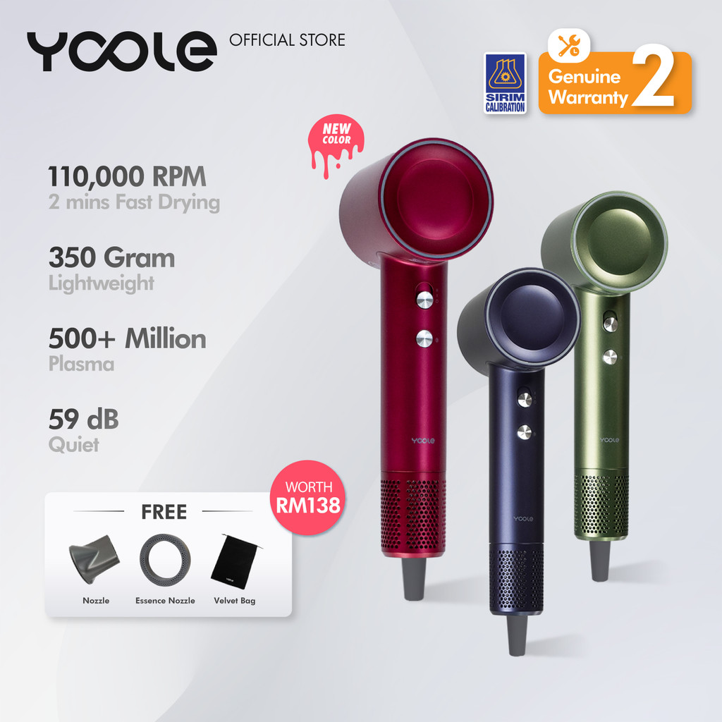 Yoole High Speed Hair Dryer S+| plasma Technology | light weight | 110K ...