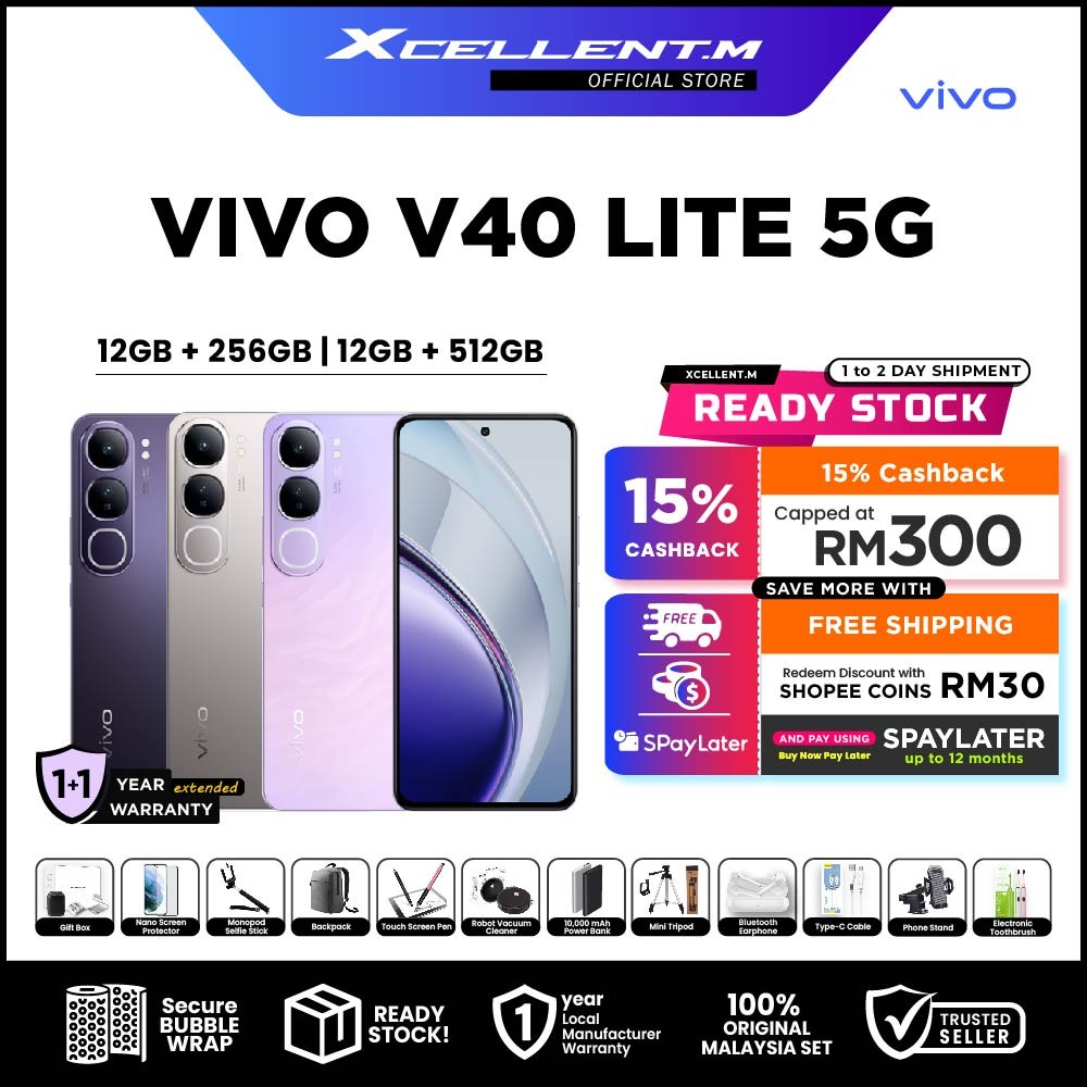 VIVO V40 Lite 5G [82GB RAM 256GB ROM] [12GB RAM 256GB ROM] [12GB RAM 512GB ROM] - Original VIVO ...