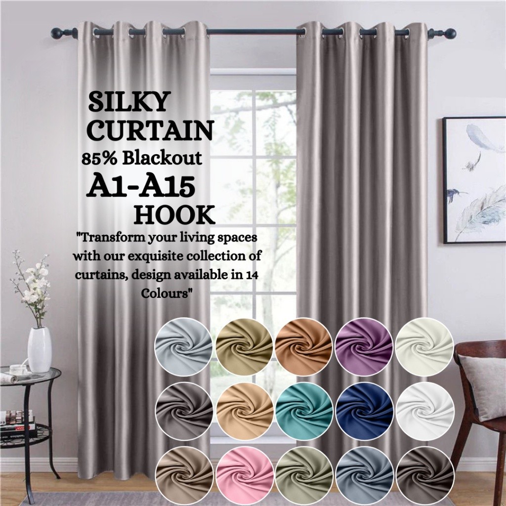Ready Made Curtain!!!Siap Jahit Langsir,Langsir RAYA Kain Tebal ...