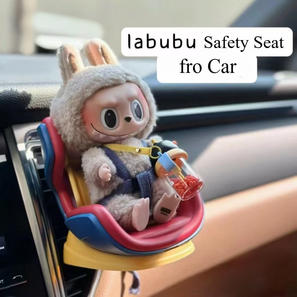 For Labubu Car Doll Safety Seat Kawaii Doll Plush Seat Car Air ...