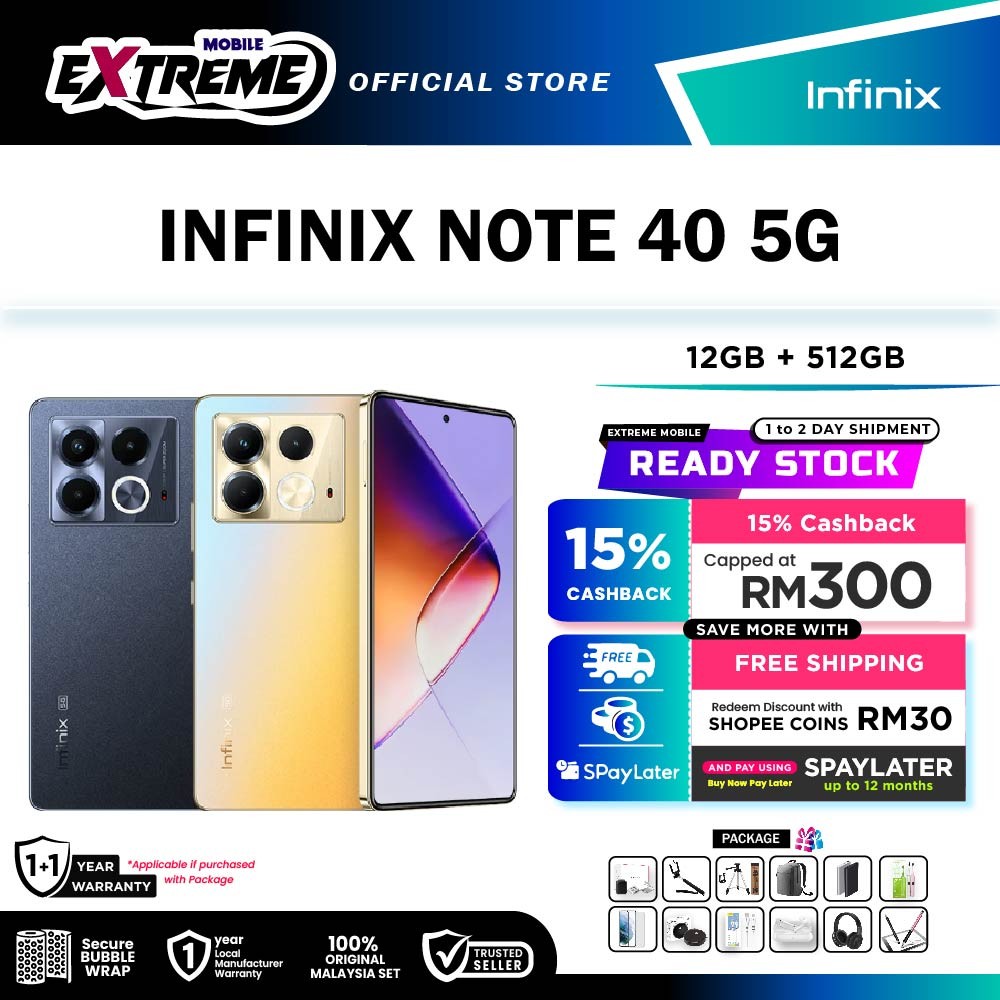 INFINIX Note 40 5G [12GB RAM 512GB ROM] - Original INFINIX Malaysia ...