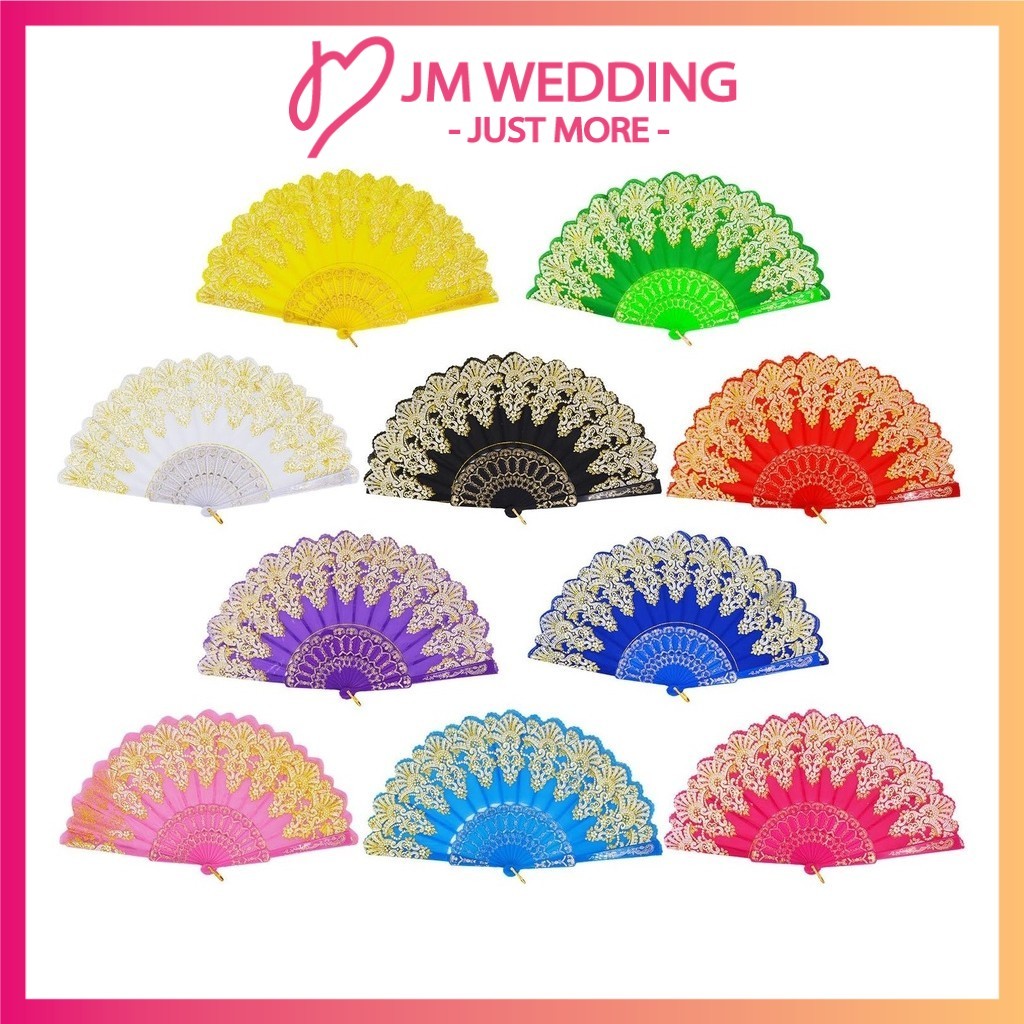 Lace Batik Plastic Folding Fan Traditional Handheld Fans Lace Rose ...