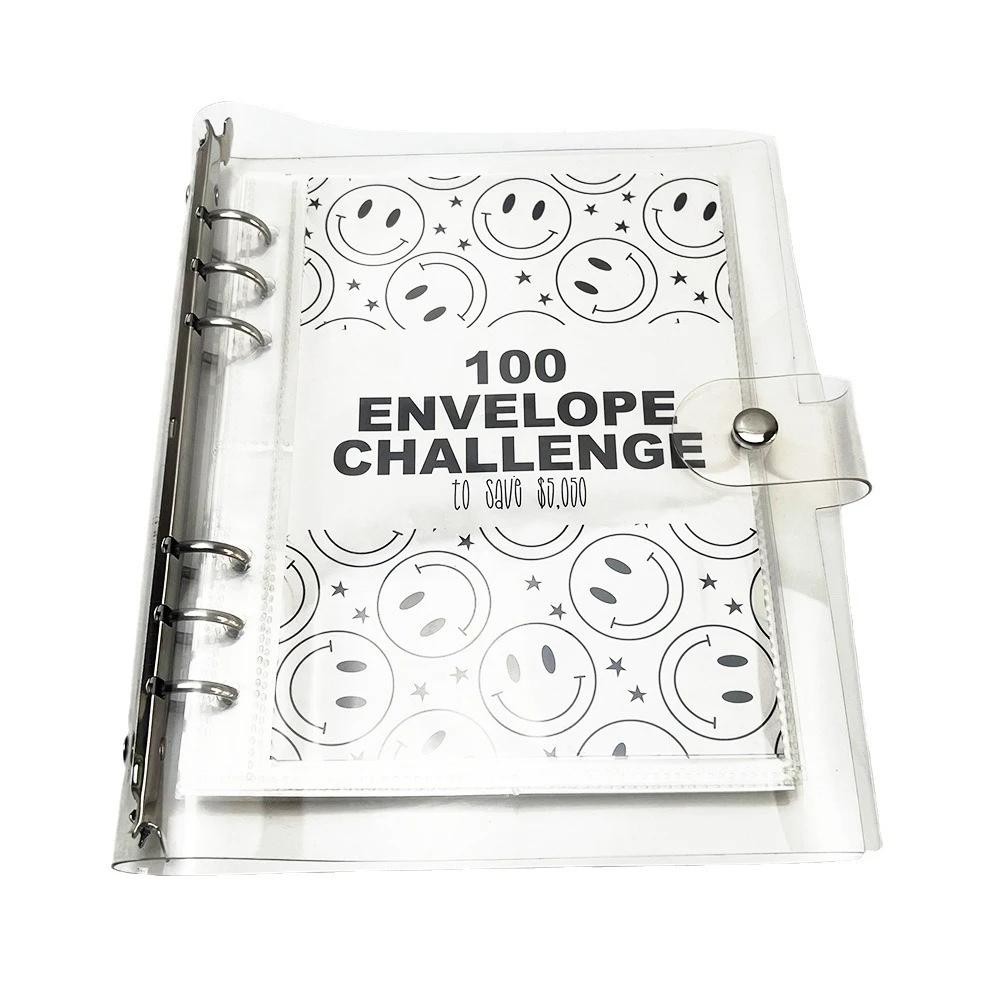 Smiley 100 Days Cash Envelope Challenge Binder Kit A5 Save Money Budget ...