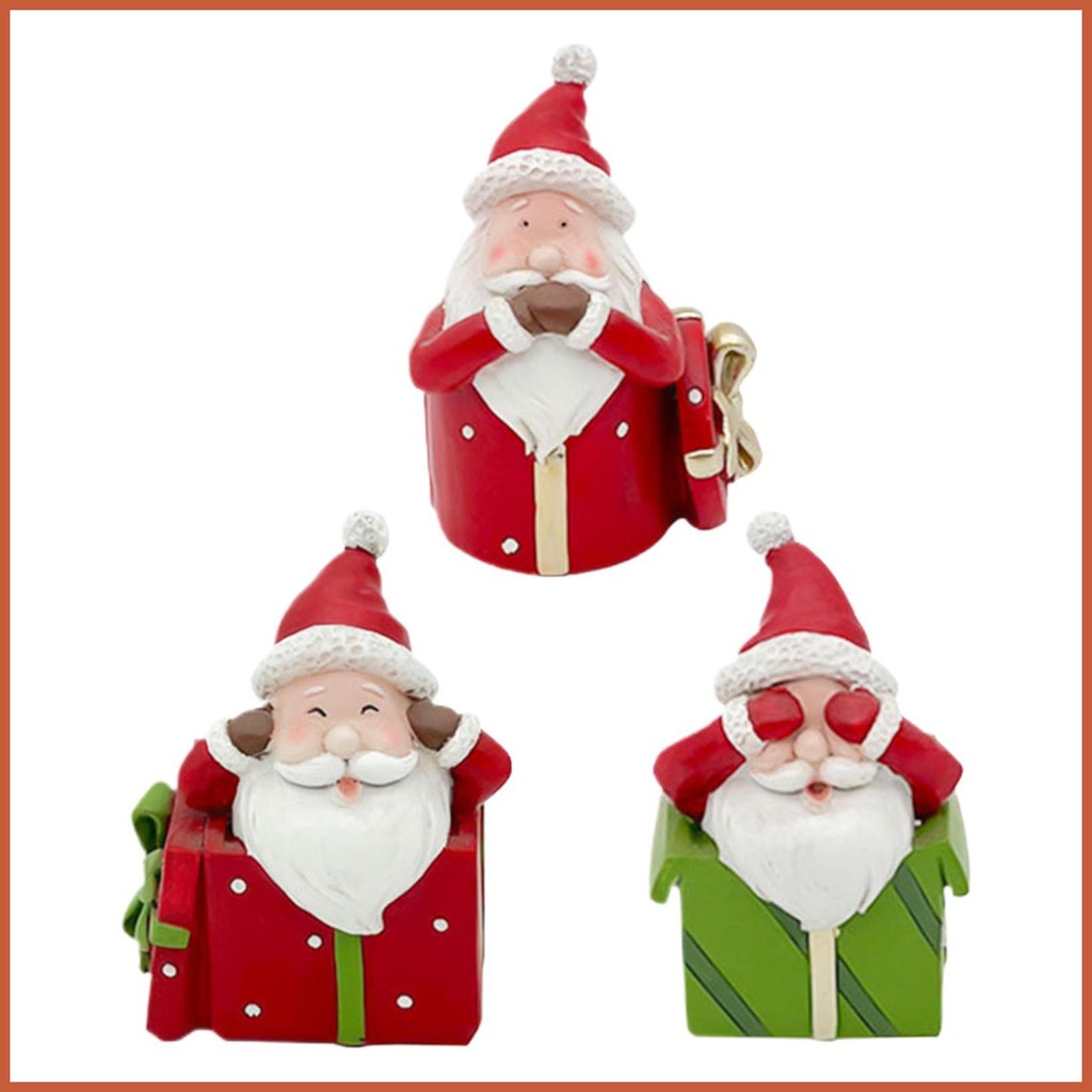 Resin Santa Claus Decorations Christmas Statues Santa Claus Miniature ...