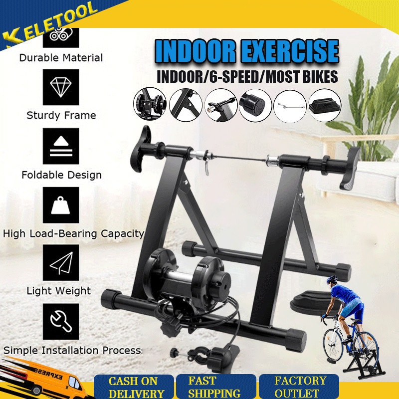 KELETOOL DEUTER Indoor Fitness Aluminum Steel Bicycle Trainer Training Foldable Bicycle Riding ...