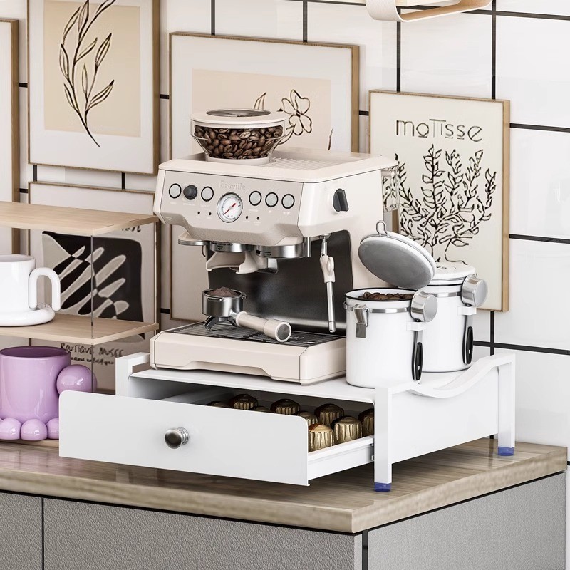Household Coffee Machine Rack Desktop with Drawer Coffee Storage Rack ...