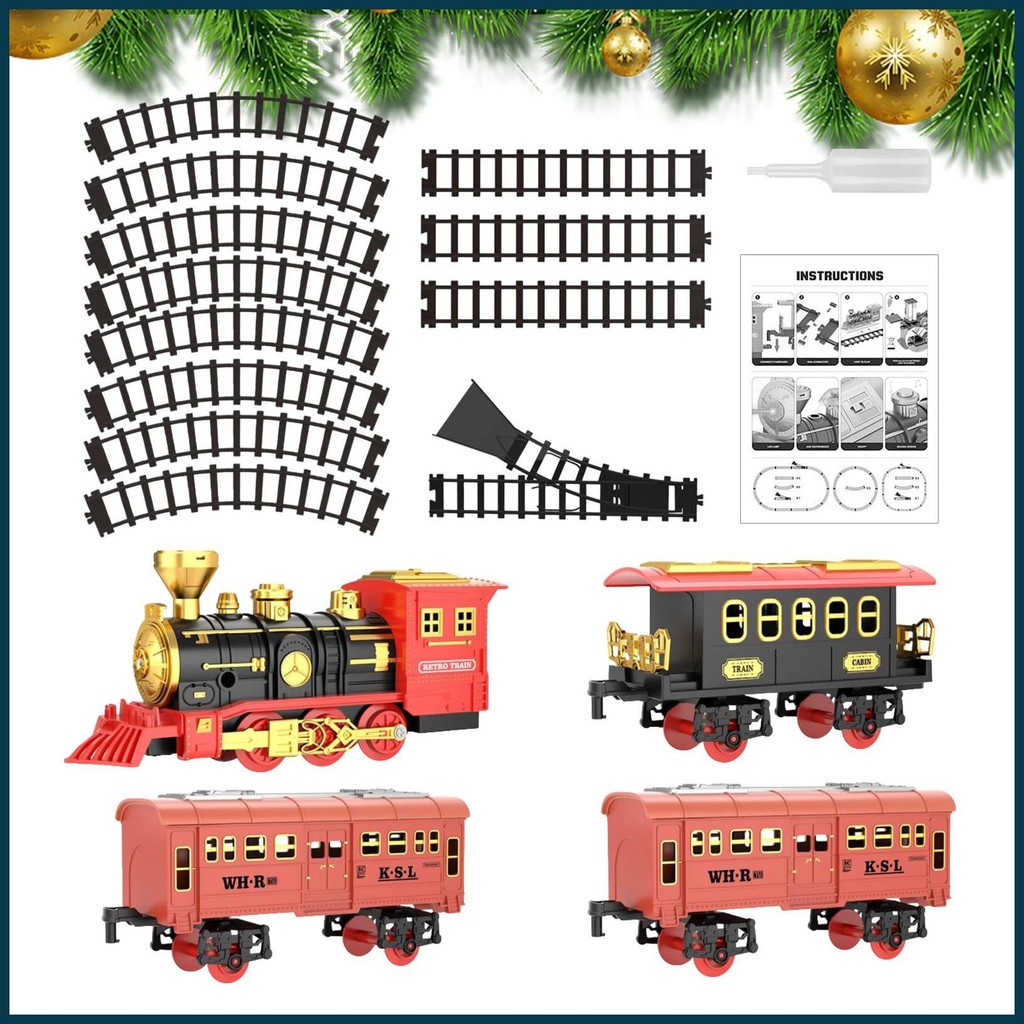 Kids Train Set Electric Train Set Sound Train Toy Model Locomotive ...