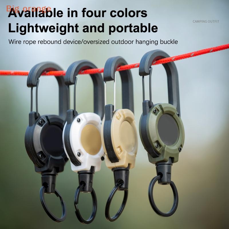 [Big orange] Outdoor Retractable Wire Rope Retractable Keychain Reel ...