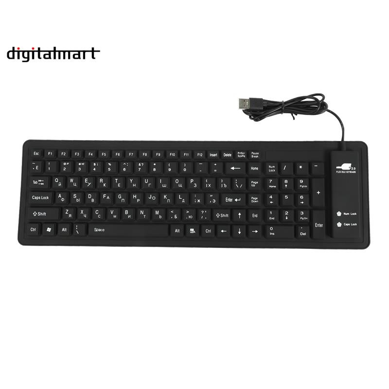 103Keys Silicon Keyboard Russian Layout USB Interface Keyboard Flexible ...