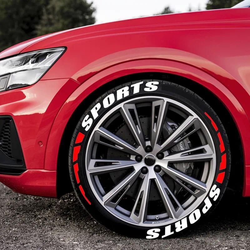 3D Car Tire Letters Stickers Decoration for SPORTS-Stripes 4 Tires DIY ...