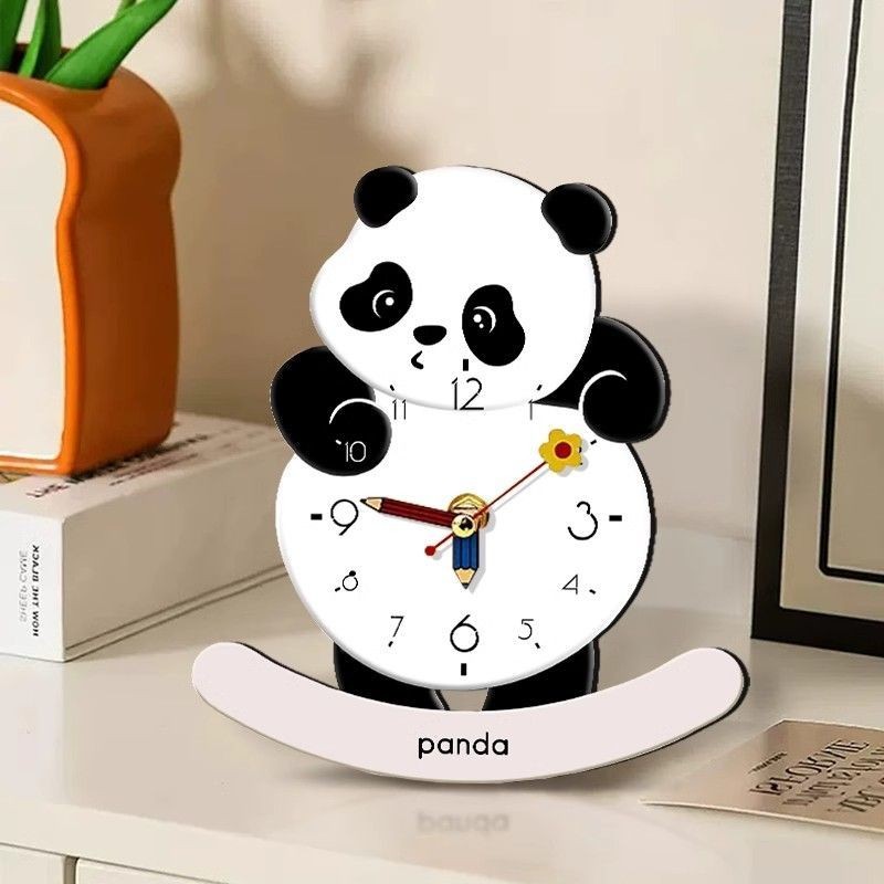 Creative Panda Clock Table Clock Living Room TV Cabinet Swing Table ...