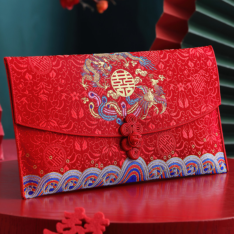 Chinese Style Fabric Red Envelope Bag Wedding Return Gift Big Red ...