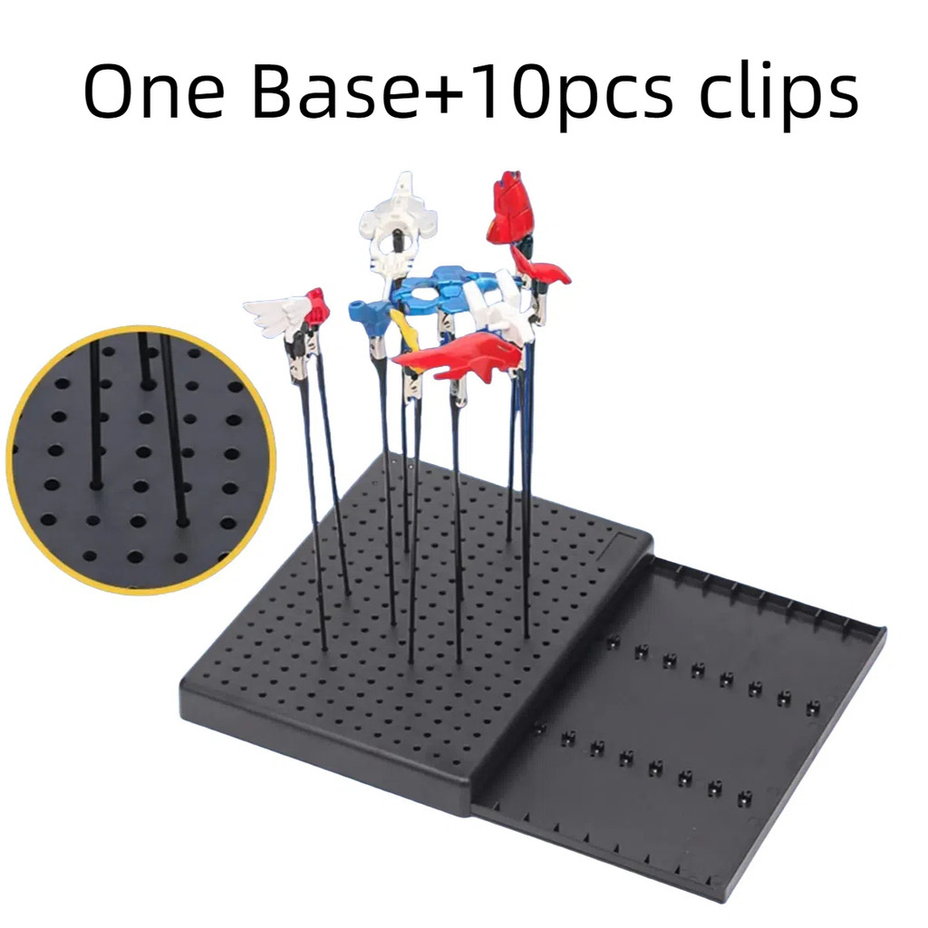 10pcs Clips Model Painting Base Kit with Storage Box Holder Crocodile ...