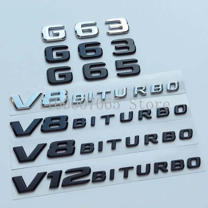 2017 Flat Letters G63 G65 V8 Biturbo V12 Biturbo ABS Car Emblem for ...