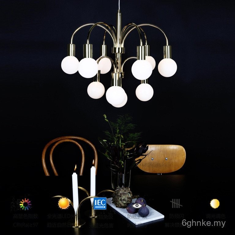 Nordic lampu terpakai sederhana logam gangsa disikat warna krom ...