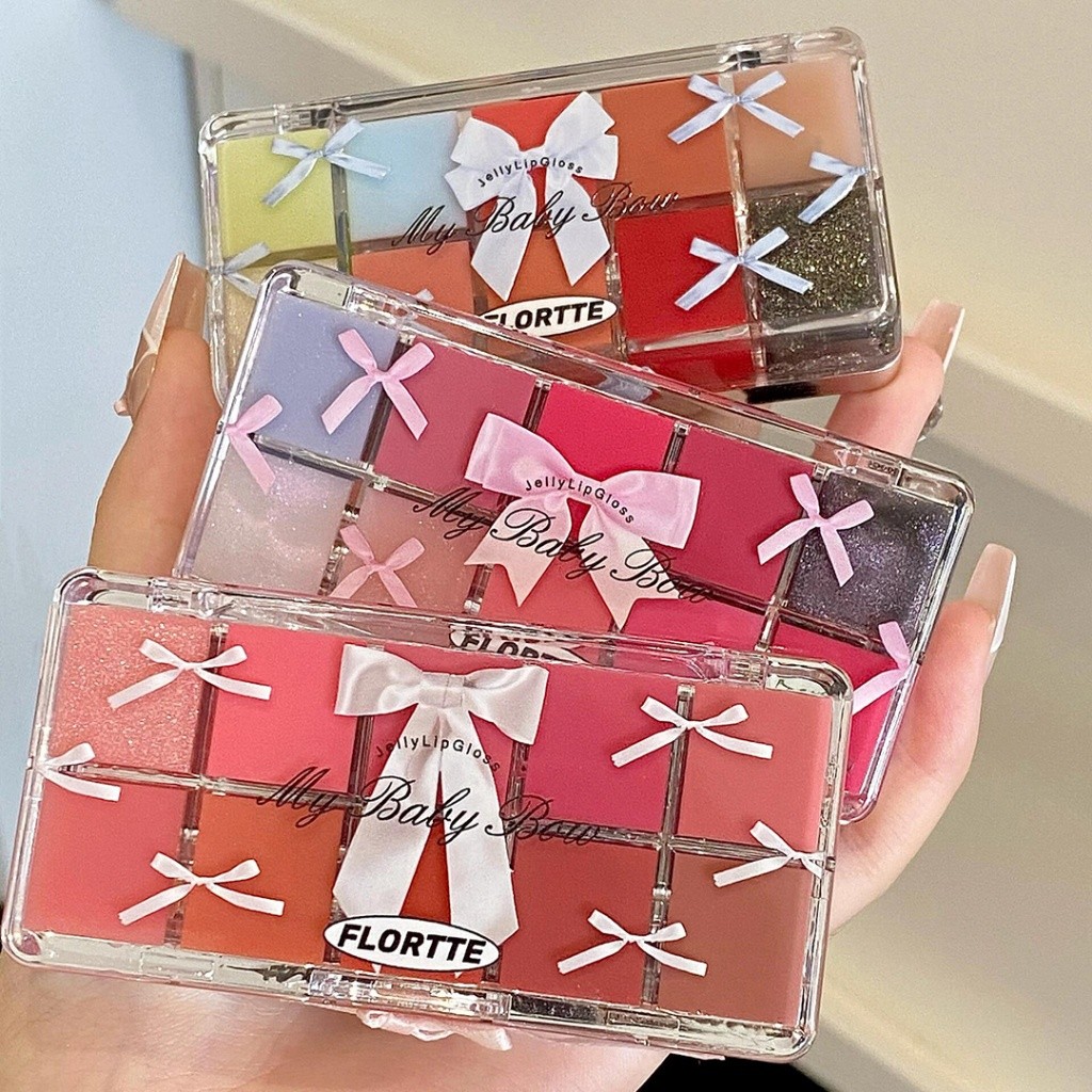 Flortte Lip Gloss Flower Lolia Pounding Princess Series Ten Colors Color Lip Gel Palette ...