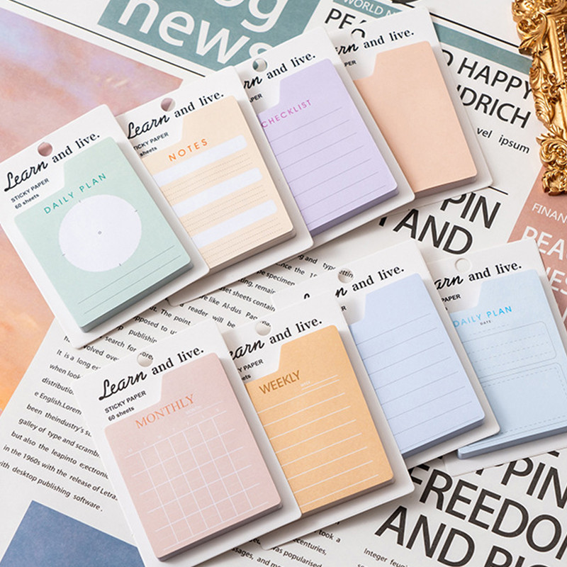 60 Sheets Concise Daily Plan Series Sticky Notes for School Office ...