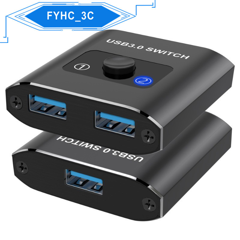 Usb 3 0 Switch Selector Kvm Switch 5gbps 2 In 1 Out Usb Two Way Sharer For Printer Keyboard