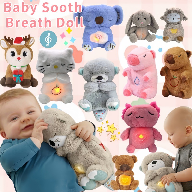 Kawaii Breathing Bear Plush Toy Breathing Otter Elk Koala Plushie Doll ...