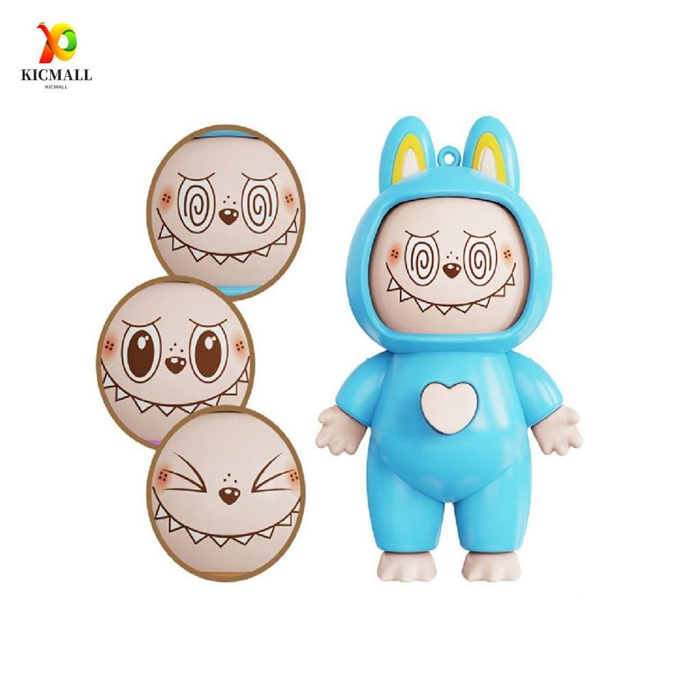 KICMALL Face Changing Key Chain, DIY Crafts 3 Facial Labubu Face ...