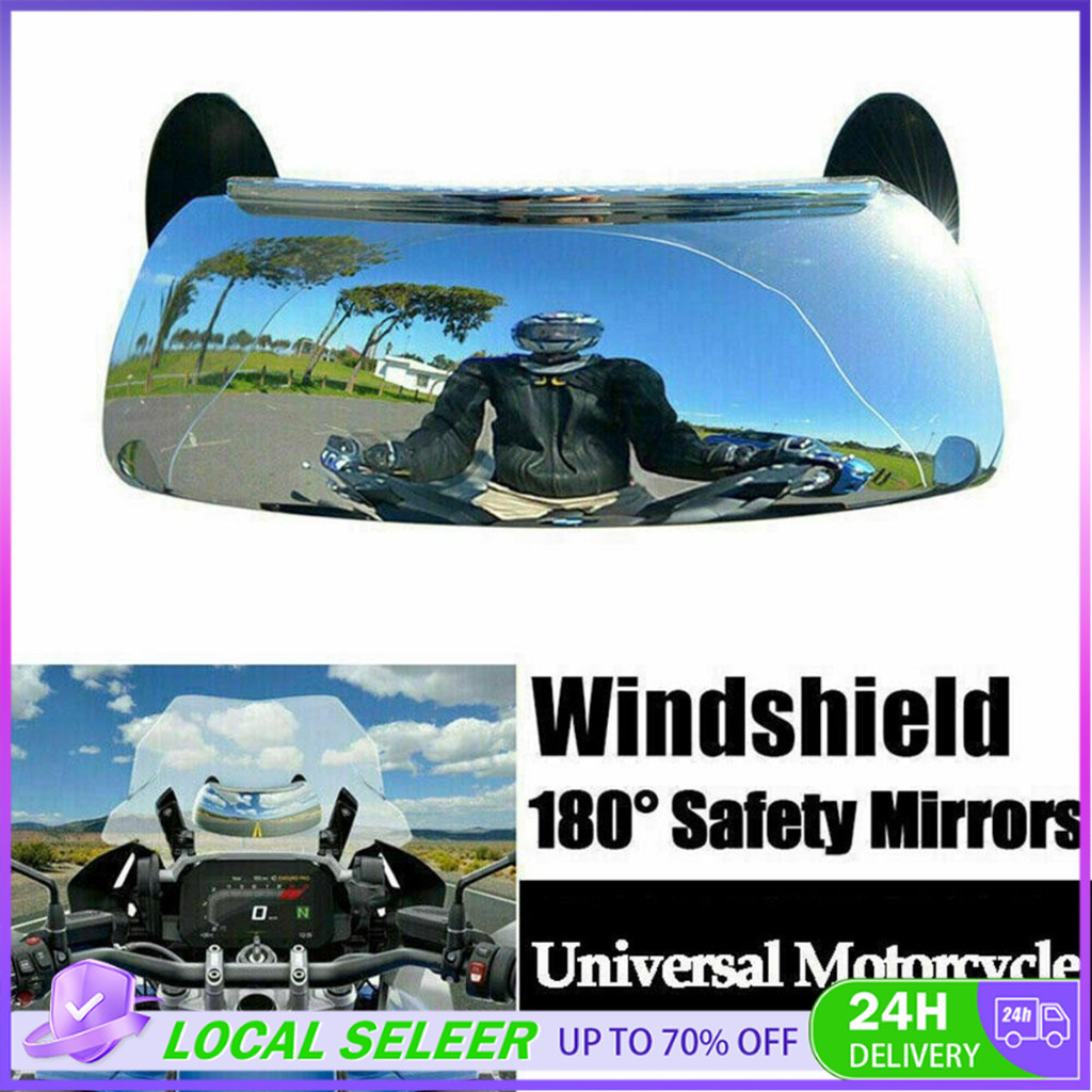 180°Safety Blind Spot Mirror Anti-Glare Easy Install Clear Motorcycle Wide Angle Rearview Mirror ...