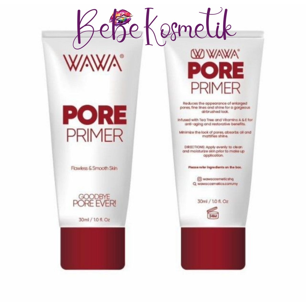WAWA Primer Pore Ever 30ml Goodbye wawacosmetics Tea Tree Vitamin A & E ...