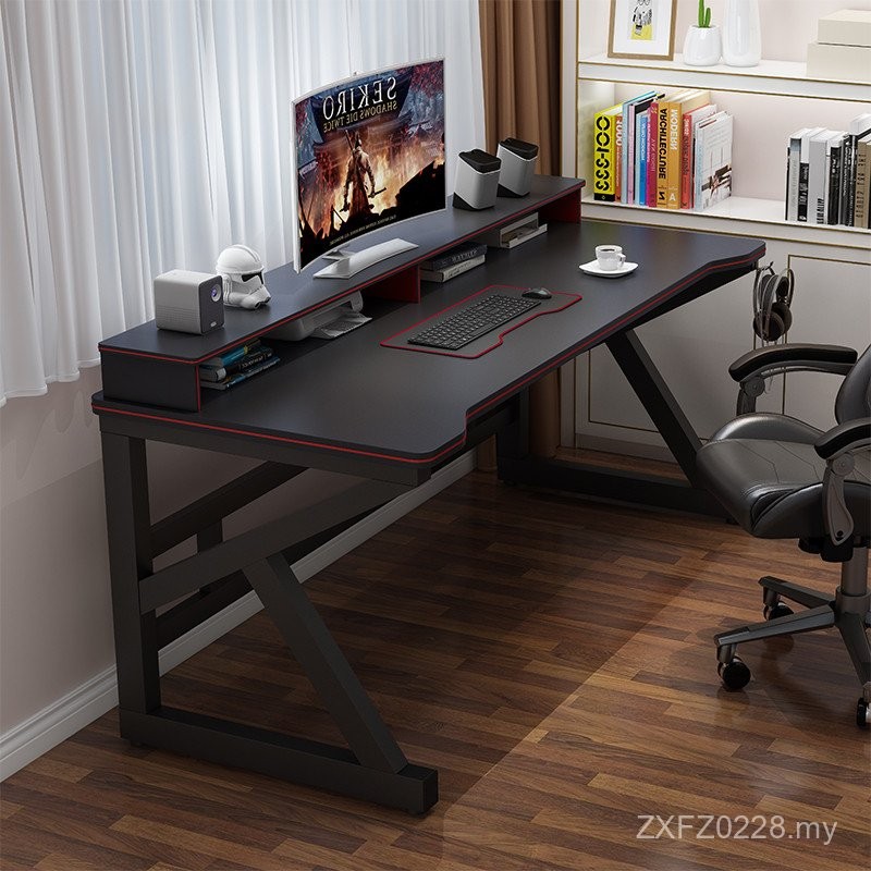 Writing Desk Simple with Bookshelf Office Home Desktop Computer Desk ...