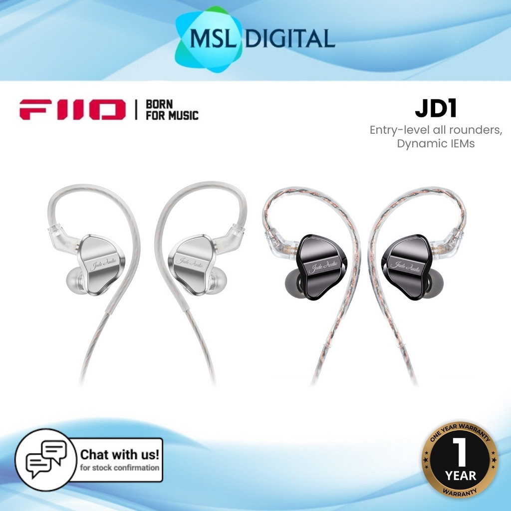 FiiO JD1 Dynamic Driver In-Ear Monitors with Mic High Performance for Sports Gaming Earphones ...