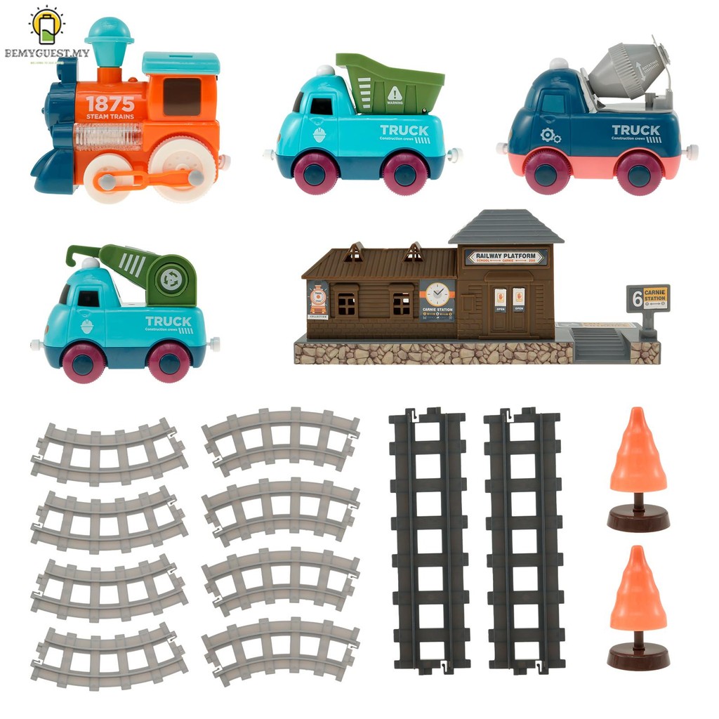 Electric Train Toy Set Battery Operated Cartoon Track Train Toy with ...