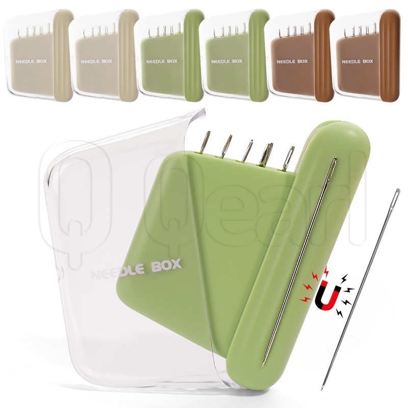 1/2Pcs Portable Magnetic Needle Storage Box - With 5 Size Steel Needles Storage Case ...