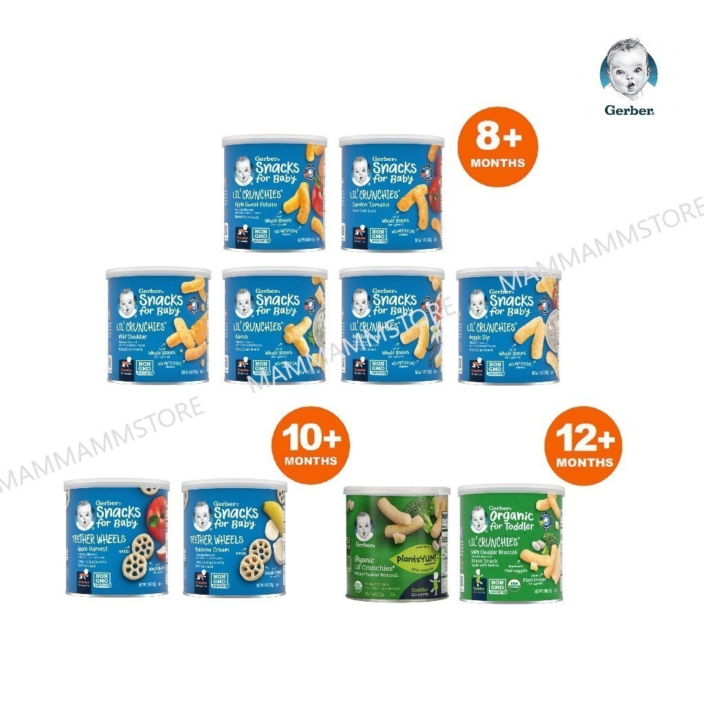 Gerber Organik Lil’ Crunchies / Roda Biskut 42g/45g untuk 8 bulan+ ...