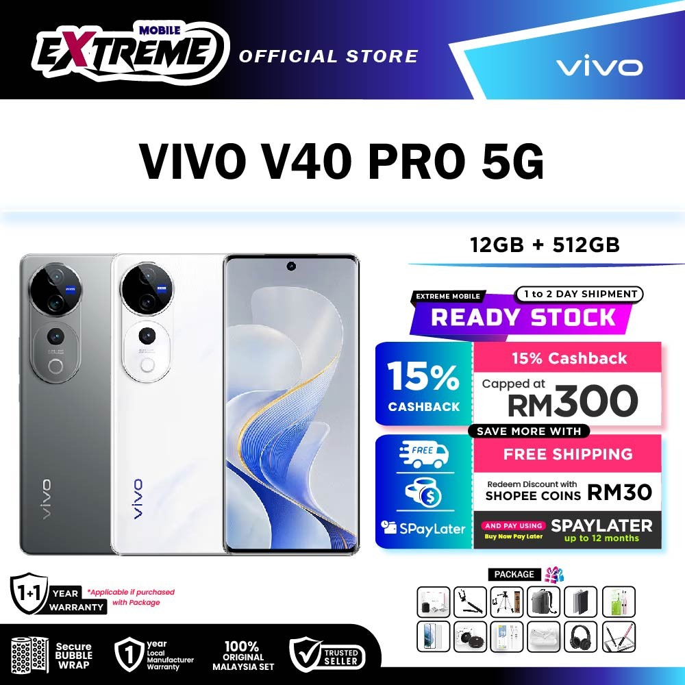 VIVO V40 PRO 5G [(12+12)GB RAM 512GB ROM] - Original VIVO Malaysia | Shopee Malaysia