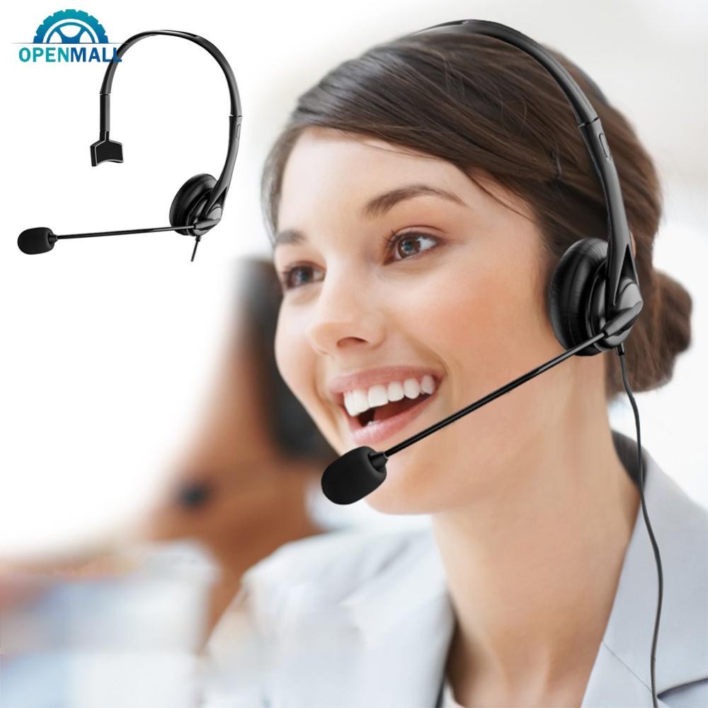 OPENMALL Call Center Headphone USB Wired Business Headset With 3.5mm ...